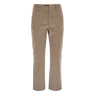 Max Mara Femme, Pantalons, Brun, Taille: 40 FR Pantalon en Velours de Coton Pur