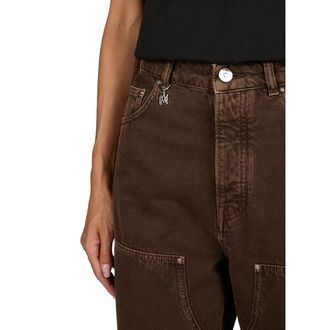 Amiri Jean large &agrave; empi&egrave;cements et porte marteau en coton