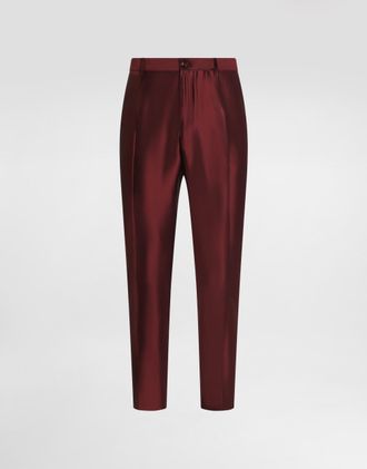 Dolce & Gabbana Hose Aus Shantung-seide - Mann Hosen Und Shorts Bordeaux Seide 60