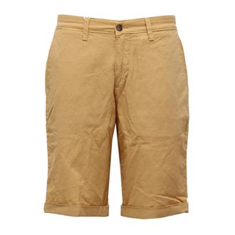 BRIGLIA 1949 Gelbe Baumwoll-/Leinen-Bermudashorts - - Shorts - Herren - Gelb - S