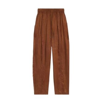 Isabel Marant Flie&szlig;ende Satinhose mit Kordelzug und Taschen - - Trousers - Damen - Braun - XS