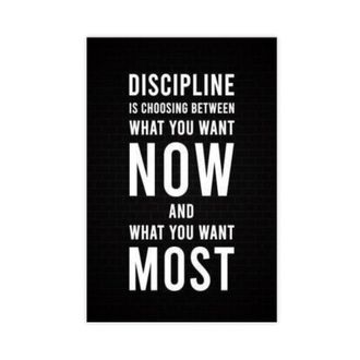 Generic Selbstdisziplin w&auml;hlt zwischen dem, was Sie jetzt wollen und dem, was Sie mehr wollen: Motivierende Zitate auf Leinwand Poster Wandkunst Dekoration Ge
