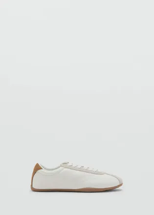Mango Baskets cuir empi&egrave;cement contrastant blanc - Femme - 35 - MANGO