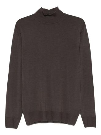 Canali pull en laine &agrave; col montant - Gris