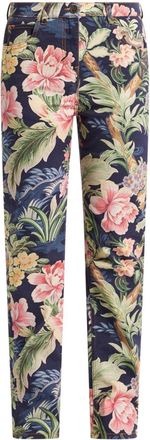 Etro Jeans mit Blumen-Print - Blau