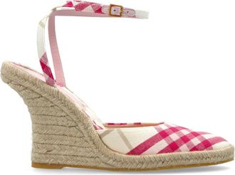 Burberry Femme, Chaussures, Rose, Taille: 41 EU Mews Wedge Espadrilles