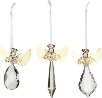 Villeroy & Boch Winter Collage Accessoires Suspension en verre ange dor&eacute;e set de 3 21x11,5x3cm
