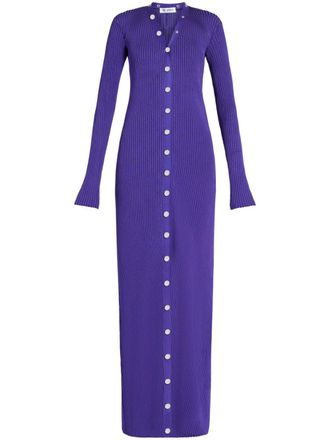 The Attico robe-cardigan en maille &agrave; design nervur&eacute; - Violet