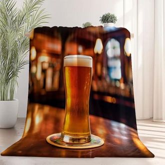 Generic Couverture en Flanelle Lavable en Machine 100 x 131 cm - Respirant et Infroissable Photographie Simple de bi&egrave;re Imprim&eacute; Plaid pour Lit Canap&eacute; Chambre 
