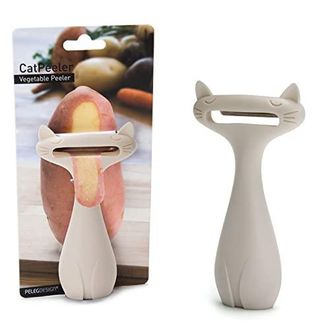 PELEG DESIGN CatPeeler &Eacute;plucheur Chat - &Eacute;conome Rigolo pour L&eacute;gumes et Fruits, &Eacute;pluche-L&eacute;gumes Design avec Lame en Acier Inoxydable, Accessoire de Cuisine Original