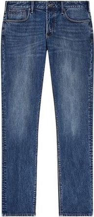 Emporio Armani Jean droit en coton m&eacute;lang&eacute;