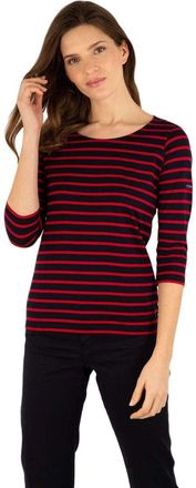 Armor Lux Damen Matrosenshirt mit 3/4-Ärmeln aus leichte Baumwolle T-Shirt, Mehrfarbig (Rich Navy/Braise Ii9), XXXX-Large (Herstellergröße: 8)