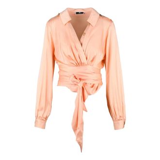 Elisabetta Franchi Femme, Blouses et Chemises, Rose, Taille: 36 FR Camicia corta incrociata