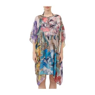 Just Cavalli Blumige Chiffon Cape Jacke - - Jackets - Damen - Mehrfarbig - ONE SIZE
