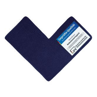 WohnDirect Badematte L-Form Eckdusche Dunkelblau - Eck-Badvorleger (Schenkelma&szlig; 100x100 cm) - Weicher Hochflor Teppich ums Eck, 50cm Breite (Versand aus DE)