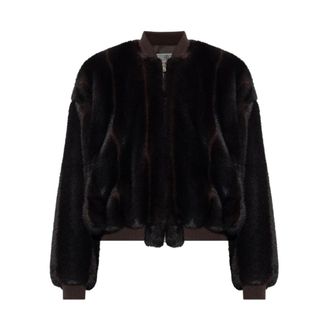 Maison Margiela Kunstfelljacke mit Rippb&uuml;ndchen - - Jackets - Damen - Schwarzk - S