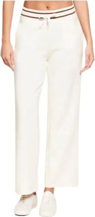 A|X Armani Exchange Femme, Pantalons, Blanc, Taille: 38 FR Wide Pantalons