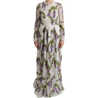 Dolce & Gabbana Femme, Robes, Multicolore, Taille: 38 FR Robe Longue A-Line Manches Longues