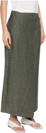 Herno Femme, Jupes, Gris, Taille: 34 FR Flax Linen Cotton Skirt