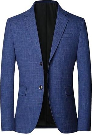 Generic Blazer &agrave; Carreaux pour Homme, Coupe ajust&eacute;e, Veste Sport l&eacute;g&egrave;re et d&eacute;contract&eacute;e, Bleu, Taille 3XL