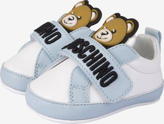Moschino Sneakers en cuir nappa Teddy Patch - Blanc;Bleu