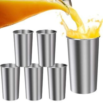 Generico Coupes en acier inoxydable - verres durables de 600 ml, verre de boissons incassables, boissons r&eacute;sistantes &agrave; la rouille | Coupes deau en acier, tasse