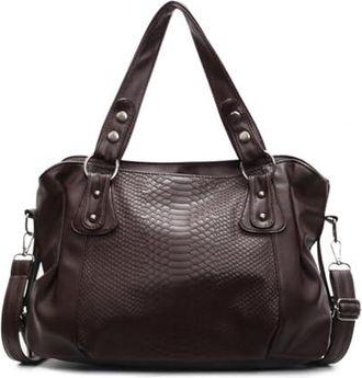 Generic Sac fourre-tout de grande capacit&eacute; en cuir synth&eacute;tique avec sangle r&eacute;glable pour l&eacute;cole, le travail, le shopping, les voyages, un usage quotidien, caf