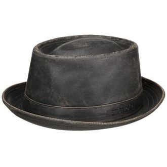 Stetson Pork Pie Hut Odenton Damen/Herren - Porkpie aus Baumwolle - Fedora Wasserabweisend & Sonnenschutz - Herrenhut Sommer/Winter - Musikerhut braun S (54-5