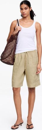Arket Leinen-Shorts -Gr&uuml;n