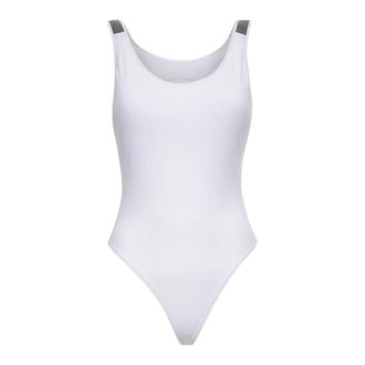 Brunello Cucinelli Femme, Maillots de bain, Blanc, Taille: 36 FR Maillot de bain une pi&egrave;ce Techno Jersey