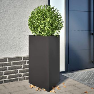 vidaXL Vidaxl - Jardini&egrave;re noir triangulaire 50x43x75 cm acier