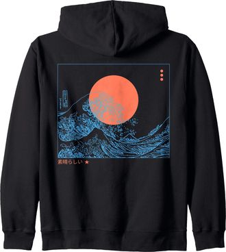 F4NT4STIC Kanagawa Welle Japanisches modisches Design Kapuzenjacke