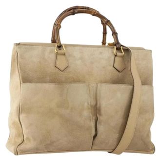Gucci Sac &agrave; main vintage en daim Pre-owned - Femme - Pre-owned - Beige - Taille: ONE Size
