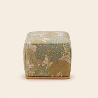 Madura Pouf Arnel Alisia naturel et vert - VERT