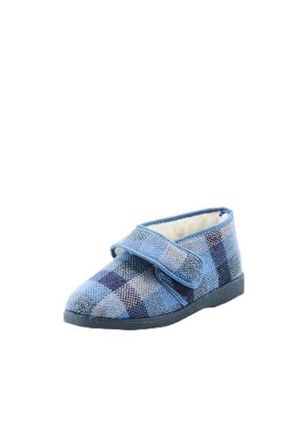 Damart Chaussons &Agrave; Scratch Thermolactyl pour Homme, Couleur : Marine Carreaux, Taille : 42