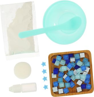 NUOBESTY DIY Mosaik Untersetzer Materialset mit Hitzebeständigen Rutschfesten Tischmatten für Kaffee Teetassen Kreatives Bastelset für Zuhause Hotel und Restau