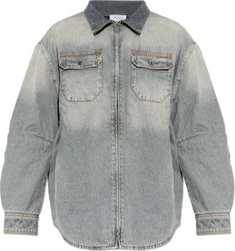 Off-white Homme, Vestes, Gris, Taille: XS Veste en jean isol&eacute;e
