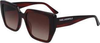 Karl Lagerfeld Femme, Accessoires, Gris, Taille: 52 MM Rectangle Lunettes de soleil
