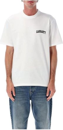 Carhartt Work in Progress Homme, Tops, Blanc, Taille: S University Script T-shirt