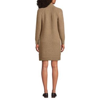 Lands End Boucl&eacute;-Kleid, Damen, Gr&ouml;&szlig;e:36-38 regular, Braun, Baumwoll-Mischung/Woll-Mischung/Nylon-Mischung, by Lands End