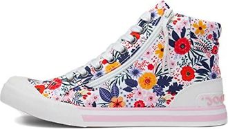 Rocket Dog Jazzin Hi Top Femme Toile Noir, Malden White, 41 EU
