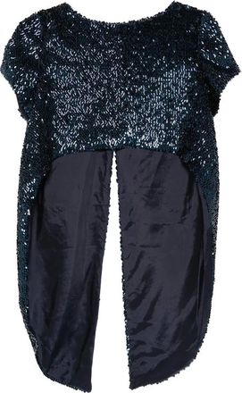 Fely Campo Femme, Blouses et Chemises, Bleu, Taille: 42 FR Blouse Orn&eacute;e de Sequins