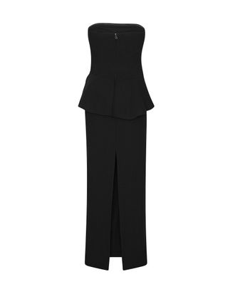 Rotate Womens Long Strapless Dress Black Polyester Evening Suits