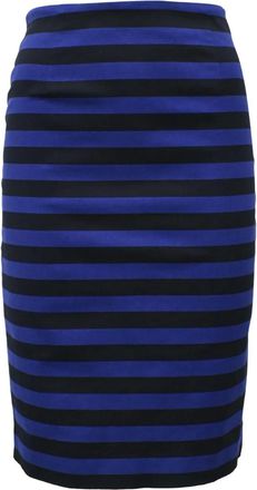 Prada jupe mi-longue à rayures - Bleu