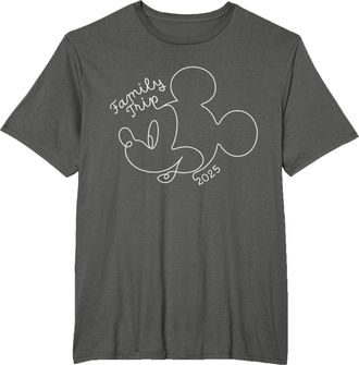Disney Mickey Mouse Line Drawing Family Trip Vacation 2025 T-Shirt