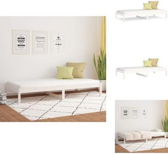 vidaXL Tagesbett ohne Matratze Wei&szlig; 90x200 cm Massivholz Kiefer - Tagesbett - Bettsofa - Schlafcouch - G&auml;stebett - Kiefernholz