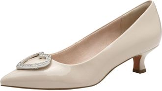 Marco Tozzi by Guido Maria Kretschmer Damen Pumps Spitz Kleiner Absatz, Beige (Powder patent), 40 EU
