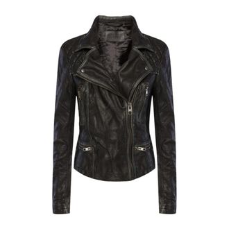 AllSaints Femme, Vestes, Noir, Taille: 34 FR Veste en cuir de cargaison