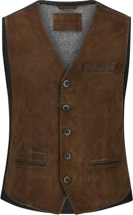 Milestone Sportweste Renzo aus Veloursleder und Rückenteil aus einem Wollmix in