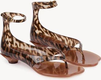 Chlo&eacute; Leopard Print Calf Hair Sandals - Leopard